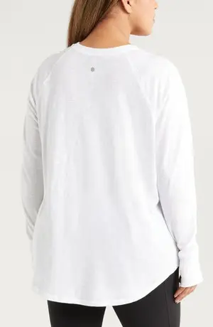 Zella Relaxed Washed Cotton Top - White