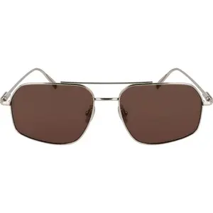 FERRAGAMO Navigator Sunglasses - Gold/brown