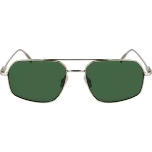 FERRAGAMO Navigator Sunglasses - Light Gold/green