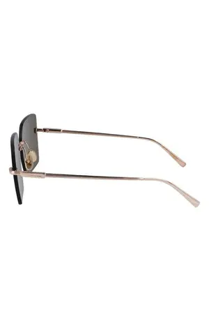FERRAGAMO Prisma 60mm Rectangular Sunglasses - Rose Gold/brown