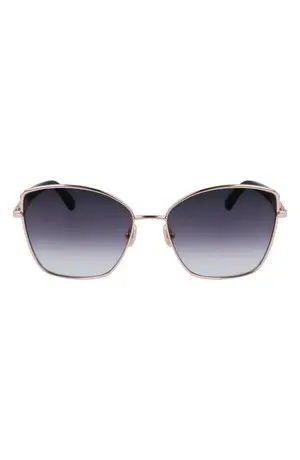 FERRAGAMO Gancini Butterfly Sunglasses - Rose Gold/grey Grdnt
