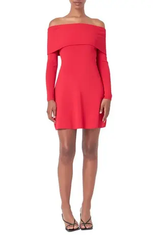Endless Rose Long Sleeve Knit Minidress