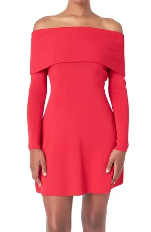 Endless Rose Long Sleeve Knit Minidress