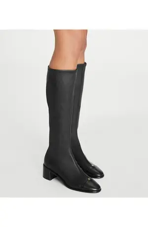 Tory Burch Cap-toe Knee High Boots - Perfect Black