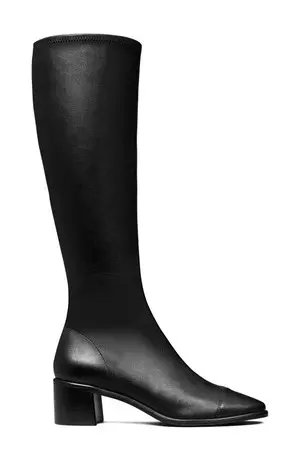 Tory Burch Cap-toe Knee High Boots - Perfect Black