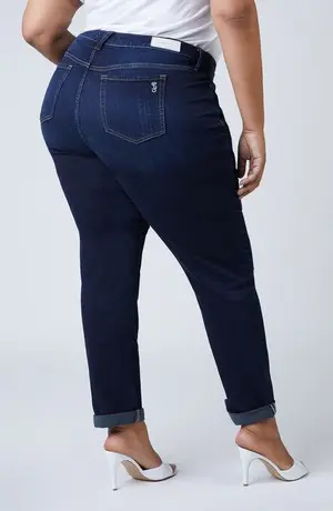 SLINK JEANS High Rise Straight Leg Boyfriend Jeans - Summer