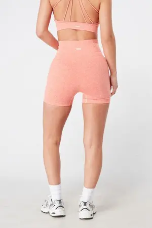 TWILL ACTIVE Recycled Seamless Marl Laser-cut Shorts - Coral