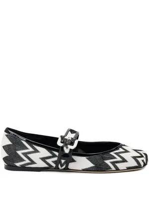 Missoni Zigzag-pattern Ballerinas - White