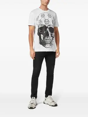 Philipp Plein Skull-print Round-neck T-shirt - White
