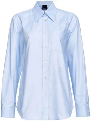 Pinko Love Birds Embroidered Cotton Shirt