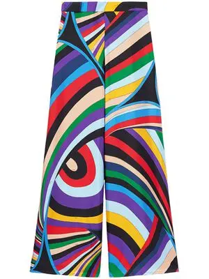 Emilio Pucci Iride-print Silk Trousers - Purple