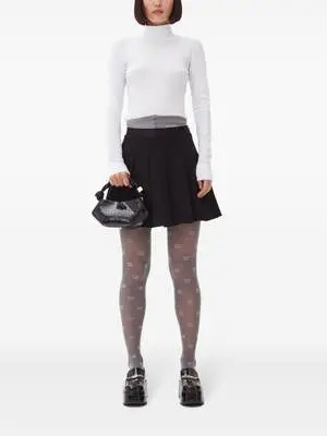 GANNI Light Twill Pleated Mini Skirt