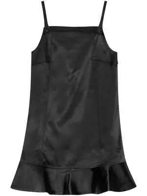 GANNI Duchesse-satin Mini Dress - Black