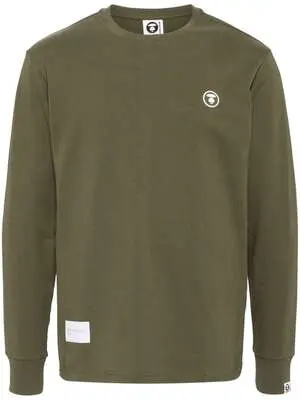 AAPE BY *A BATHING APE Moonface Logo Long Sleeve T-shirt - Green