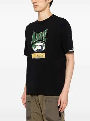 AAPE BY *A BATHING APE Moonface Logo College T-shirt - Black