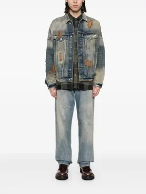 Palm Angels Flap Pockets Denim Jacket - Blue