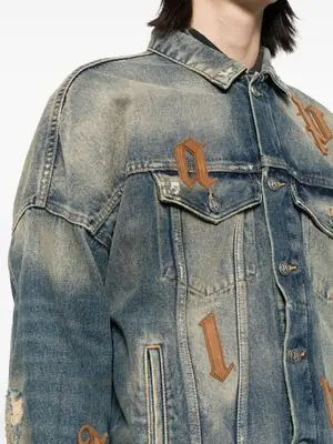 Palm Angels Flap Pockets Denim Jacket - Blue