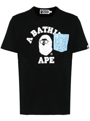 A BATHING APE Logo Print T-shirt - Black