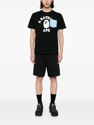A BATHING APE Logo Print T-shirt - Black