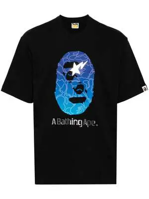 A BATHING APE Logo Print T-shirt - Black
