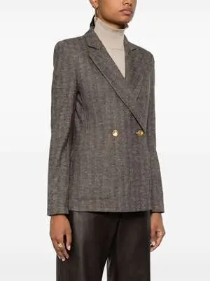 Harris Wharf London Herringbone Double-breasted Blazer