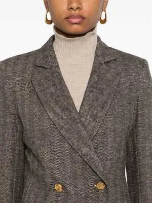 Harris Wharf London Herringbone Double-breasted Blazer