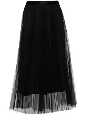 JNBY Pleated A-line Midi Skirt - Black