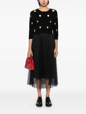 JNBY Pleated A-line Midi Skirt - Black