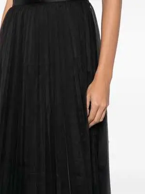 JNBY Pleated A-line Midi Skirt - Black