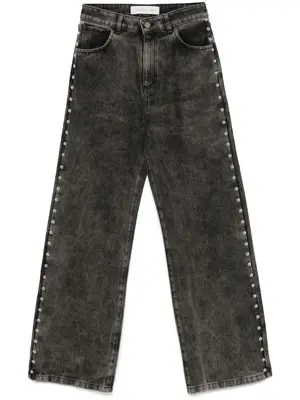 Federica Tosi Stud-embellished Wide Leg Jeans