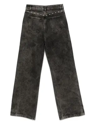 Federica Tosi Stud-embellished Wide Leg Jeans