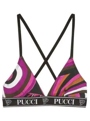 Emilio Pucci Logo-print Triangle Bra - Pink