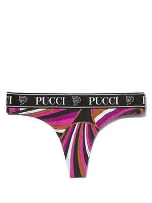 Emilio Pucci Logo-print Thong - Pink