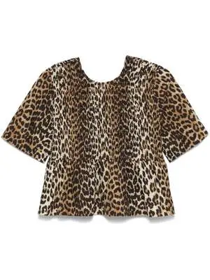 Ganni Round Neck Blouses