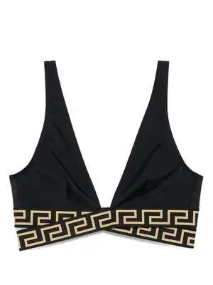 Versace Greca Detailing Bikini Top - Black
