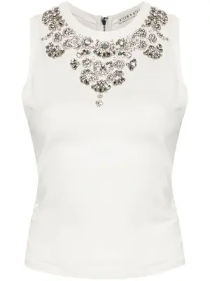Alice + Olivia Rhinestone-embellished Tank Top