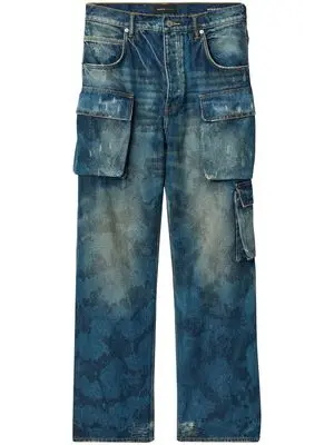 PURPLE BRAND P018 Triple Pocket Cargo Wide-leg Jeans