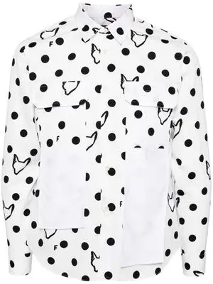 BLACK COMME DES GARÇONS Polka Dot Shirt - White