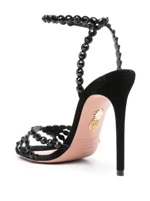 AQUAZZURA 105mm Tequila Sandals - Black