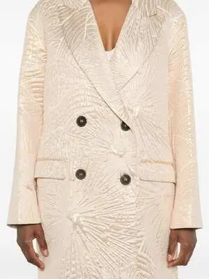 FORTE_FORTE Metallic-effect Double-breasted Coat