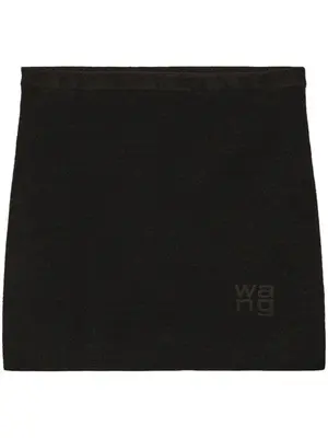 Alexander Wang Logo-embossed Mini Skirt - Black