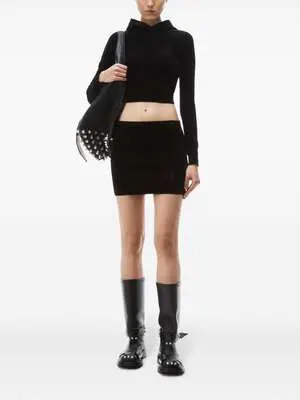 Alexander Wang Logo-embossed Mini Skirt - Black