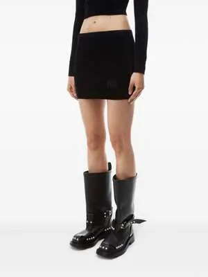 Alexander Wang Logo-embossed Mini Skirt - Black