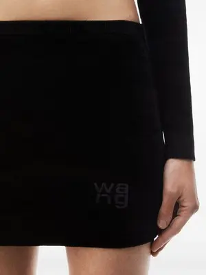Alexander Wang Logo-embossed Mini Skirt - Black