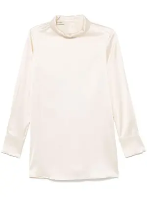 GENTRYPORTOFINO Satin Shirt - Neutrals