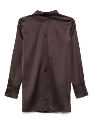 GENTRYPORTOFINO Satin Shirt - Brown