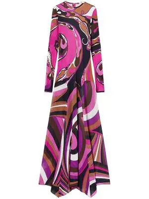 Emilio Pucci Orchidee And Iride-print Maxi Dress