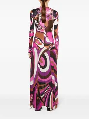 Emilio Pucci Orchidee And Iride-print Maxi Dress