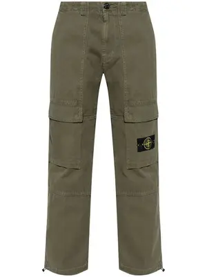 Stone Island Cotton Cargo Trousers - Green