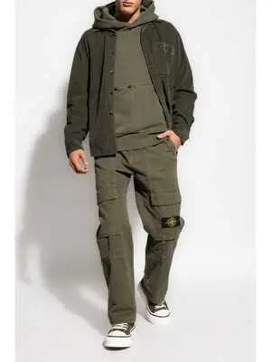 Stone Island Cotton Cargo Trousers - Green